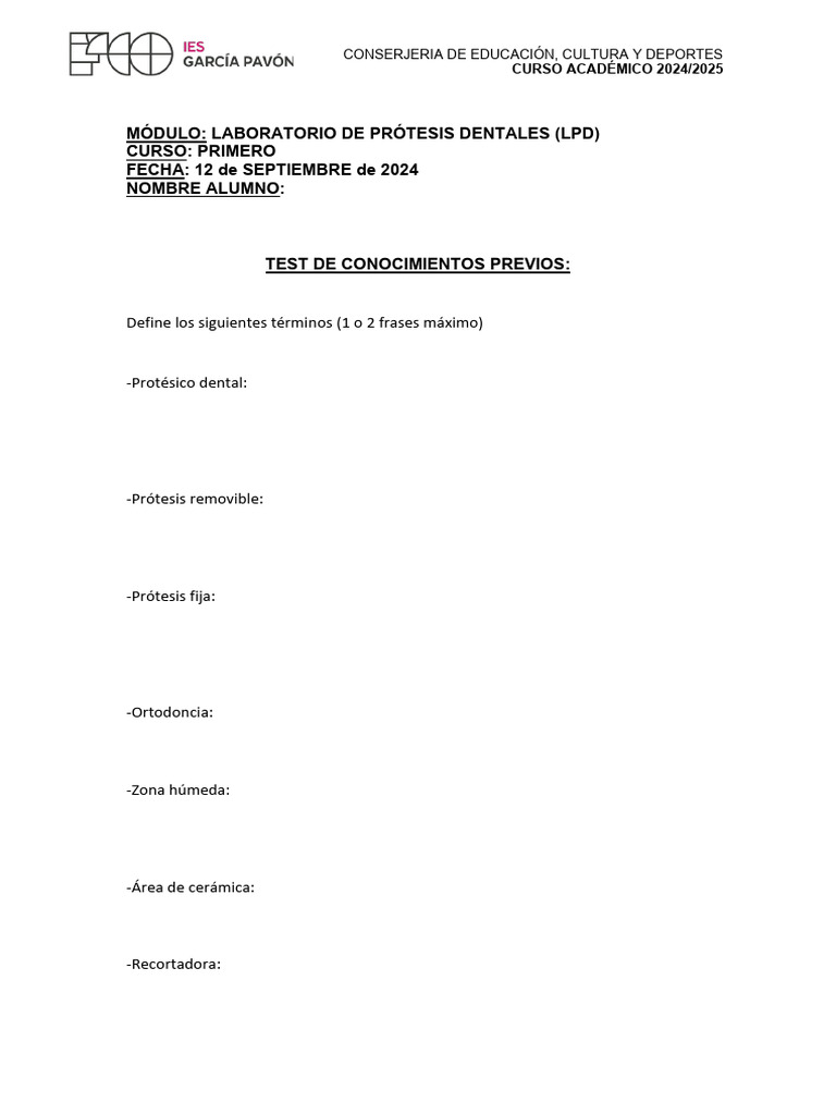Test Conoc Previos | PDF