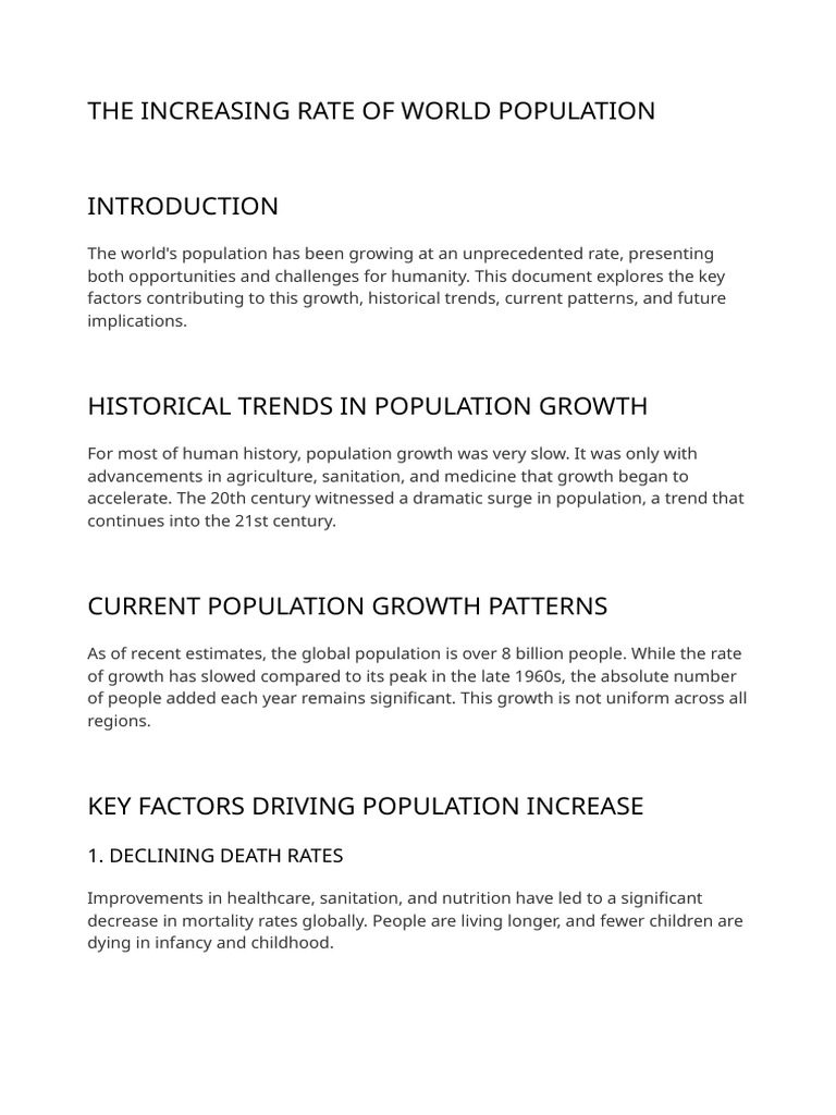 World Population Growth Overview | PDF | Population Growth | World ...