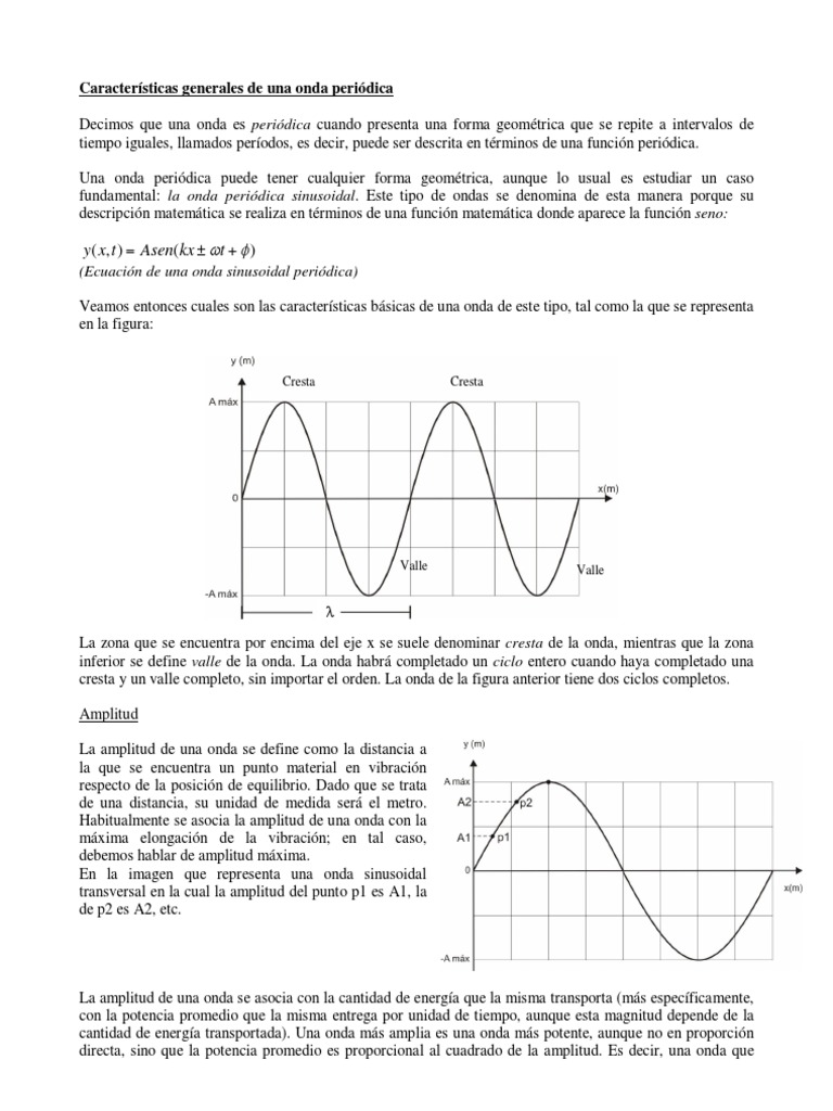 Características de Ondas Periódicas | PDF | Olas | Frecuencia