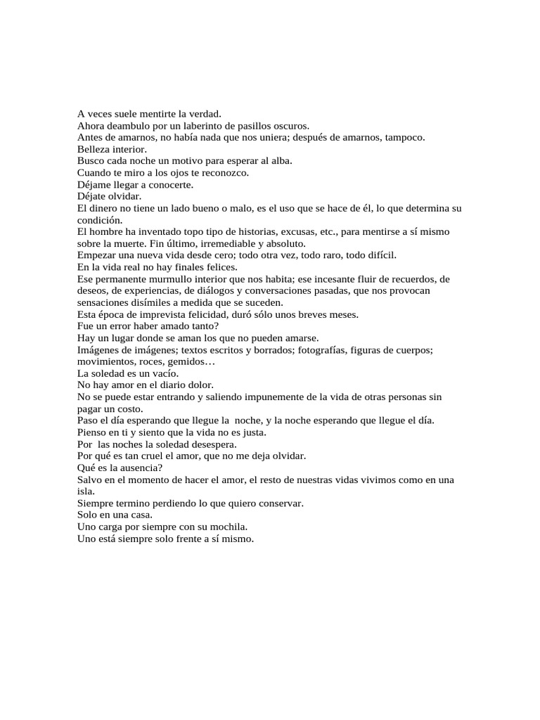 Reflexiones sobre el amor y la soledad | PDF