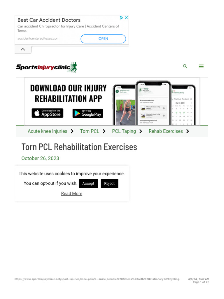 PCL Rehabilitation Exercises Guide | PDF | Knee | Musculoskeletal System