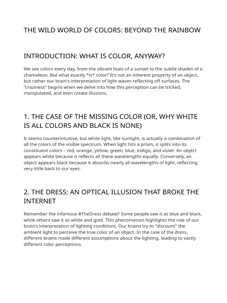 Crazy Facts About Colours | PDF | Color | Infrared