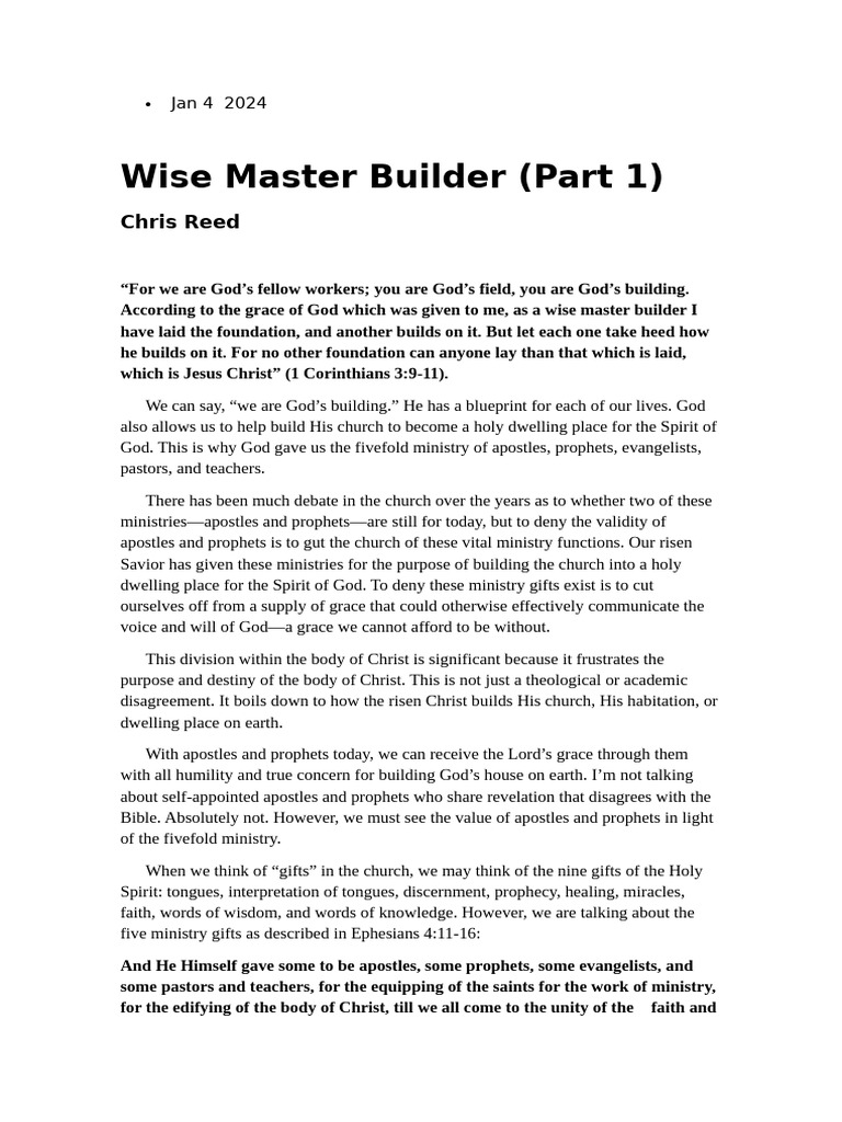 Understanding the Fivefold Ministry | PDF | Spiritual Gift | Religious ...