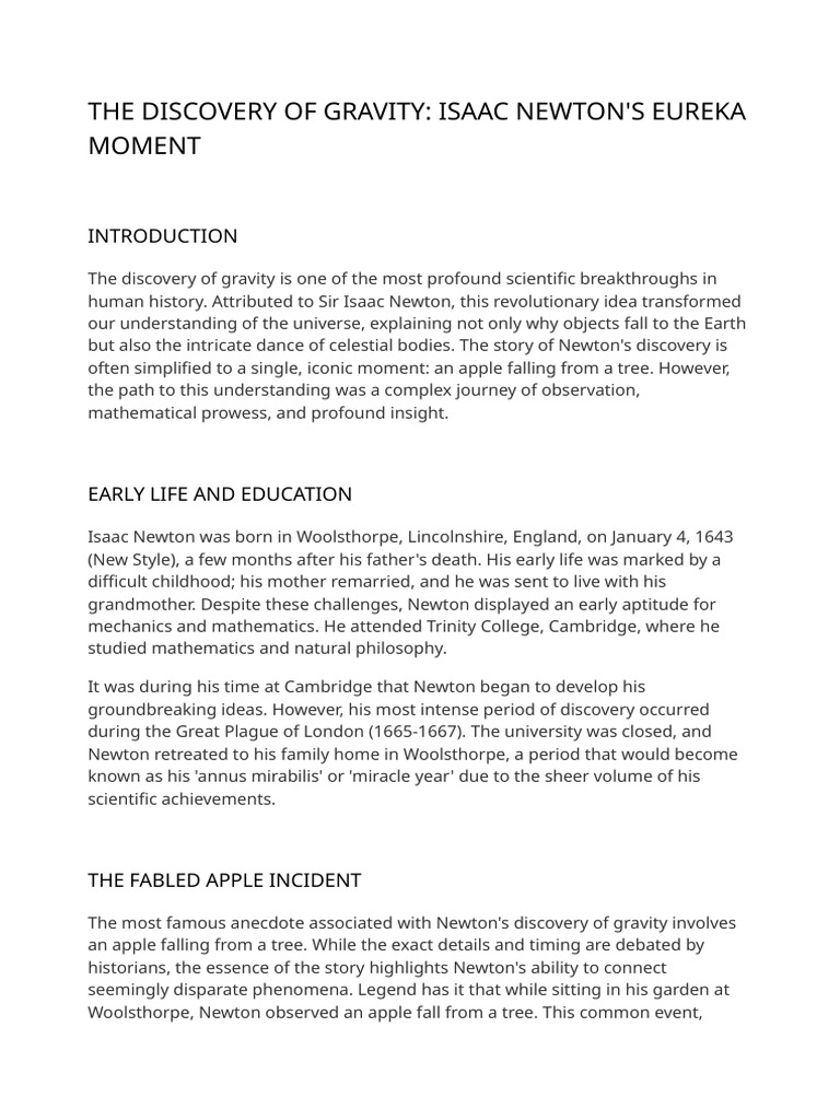 Newton's Law of Gravitation Explained | PDF | Newton's Law Of Universal ...