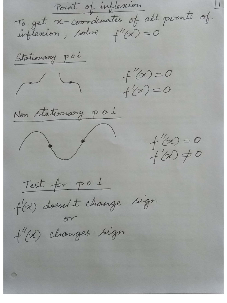 4 Point of Inflexion Notes | PDF