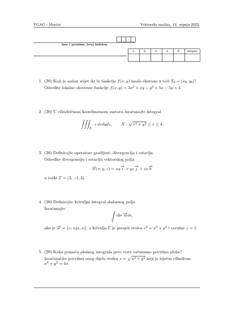 Pismeni Ispit (14.07.2022.) | PDF