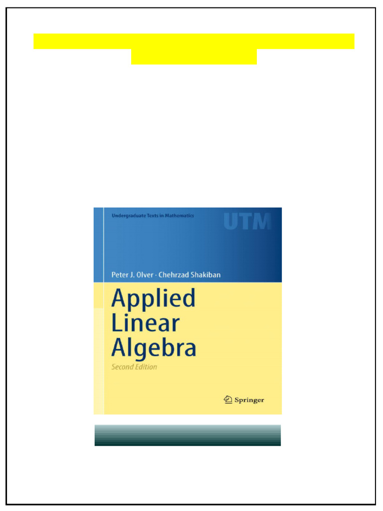 Applied Linear Algebra Second Edition Peter J. Olver Sample | PDF ...