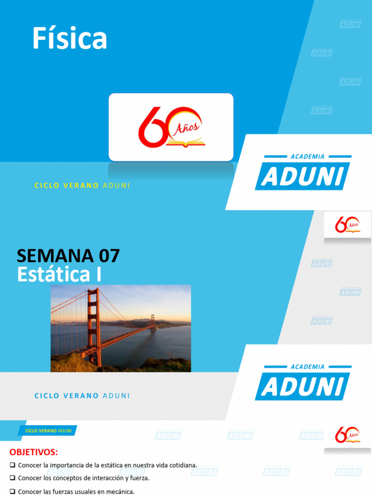 Sema 7 - Estatica - Aduni | PDF | Fuerza | Estrés (Mecánica)
