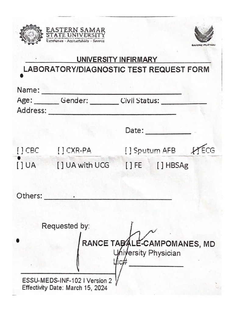 ECG Request | PDF