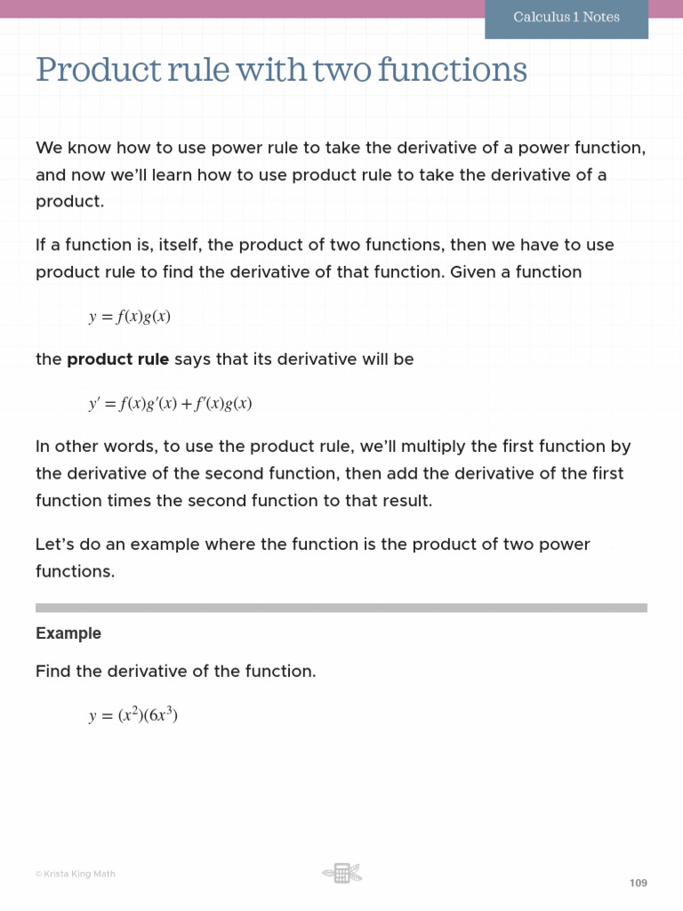 04 Product Rule With Two Functions | PDF