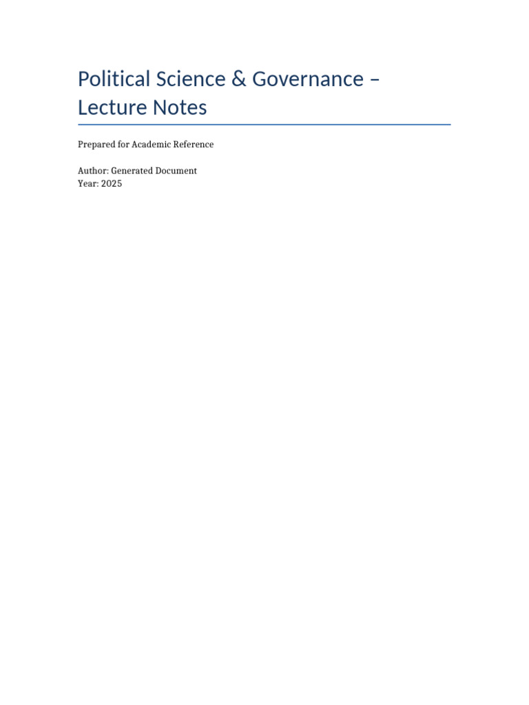 Political Science Governance | PDF