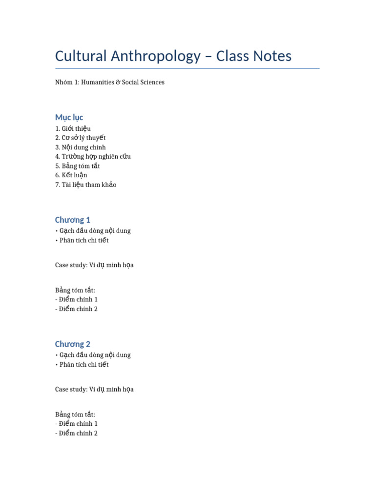 Cultural Anthropology - Class Notes | PDF