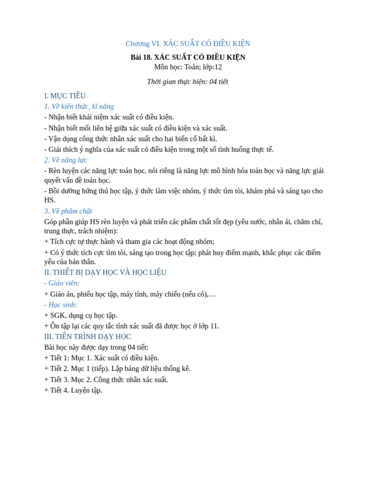 Bai 18. Xac Suat Co Dieu Kien | PDF