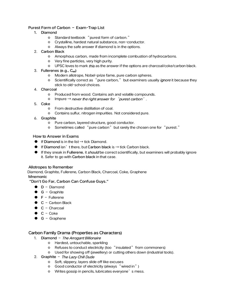 Graphite and Carbon Allotropes Guide | PDF | Carbon | Graphite