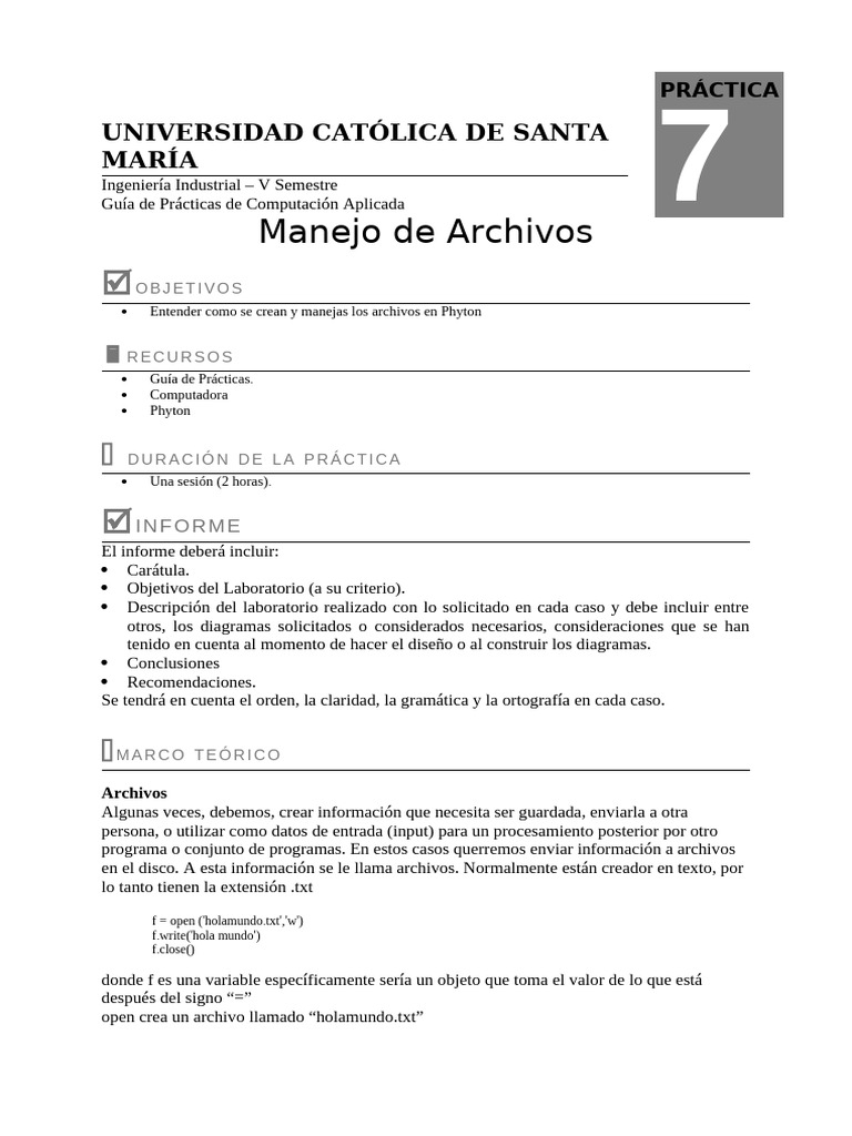 Manejo de Archivos en Python | PDF | Archivo de computadora | Informática