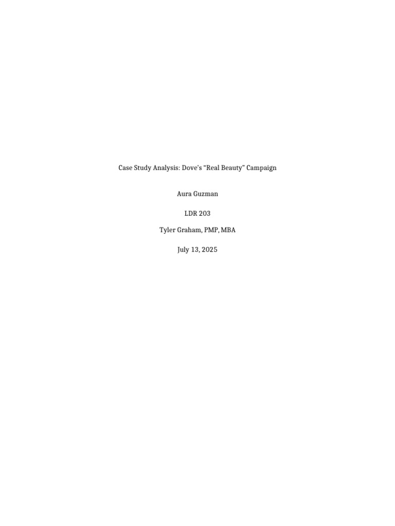 Case Study Analysis Doves Real Beauty Campaign | PDF | Marketing | Brand