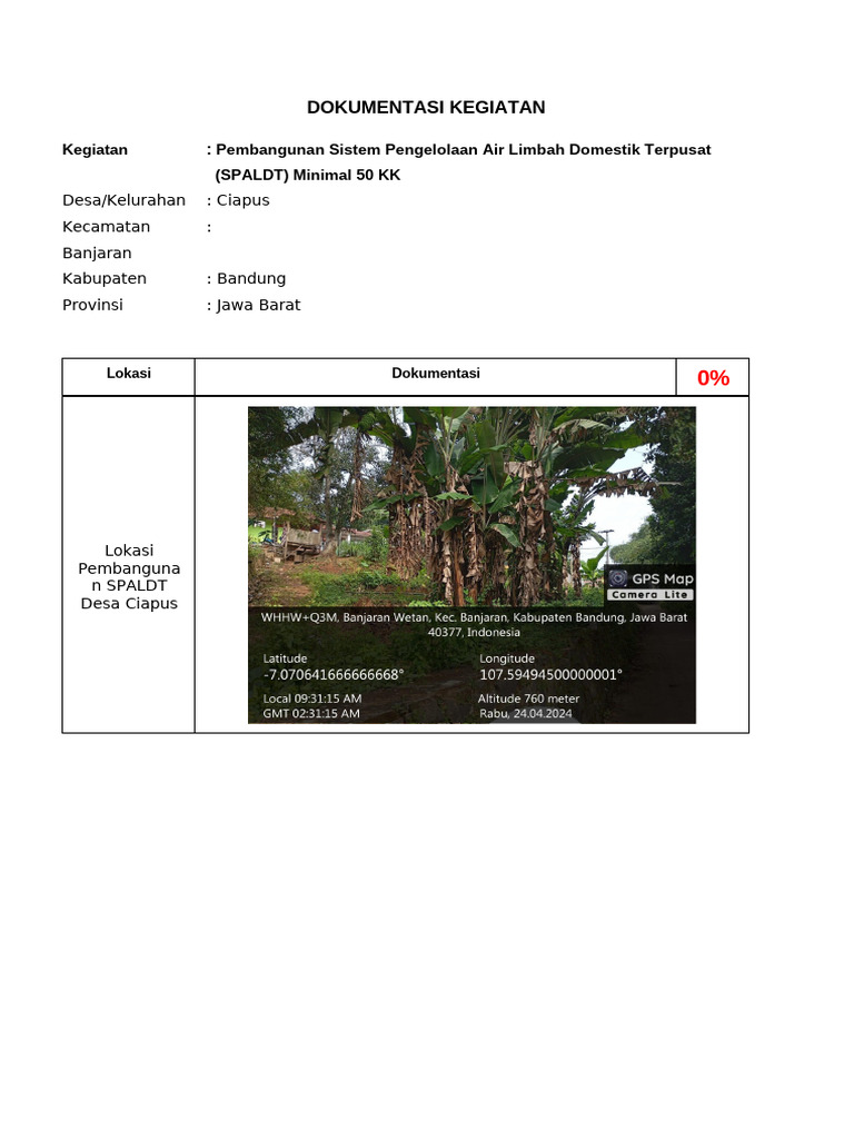 Contoh Rekap Dokumentasi SPALDT Dan-Atau TPS3R | PDF