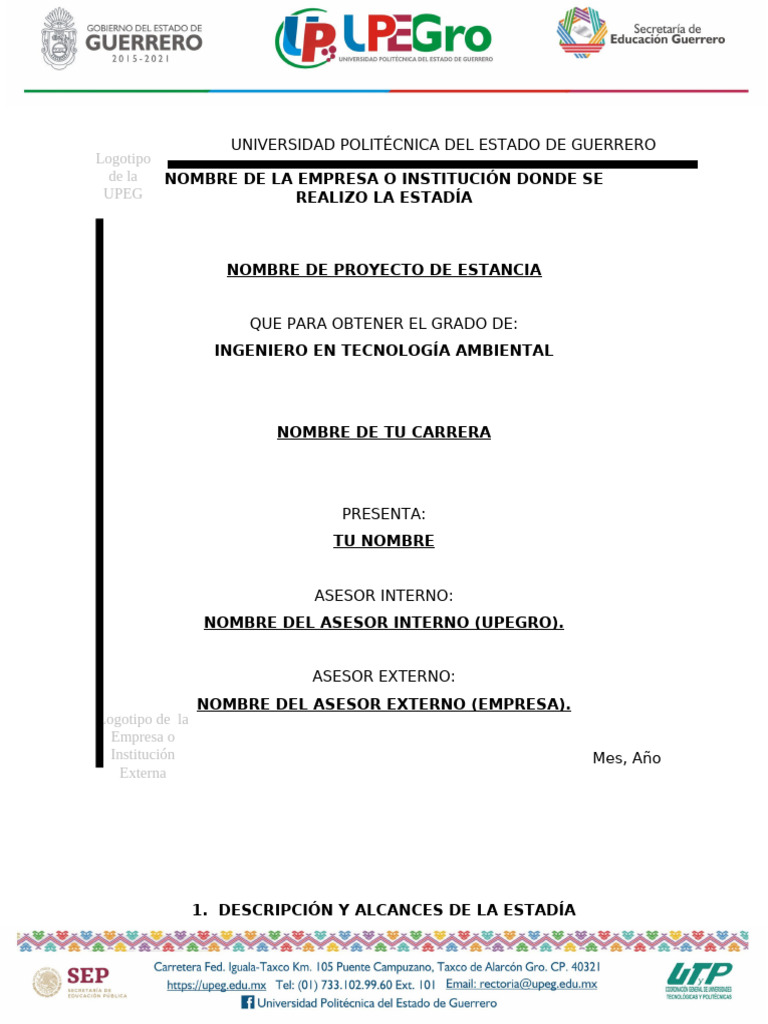 Lineamientos de Estadia-Formato de Reporte | PDF | Teoría | Citación