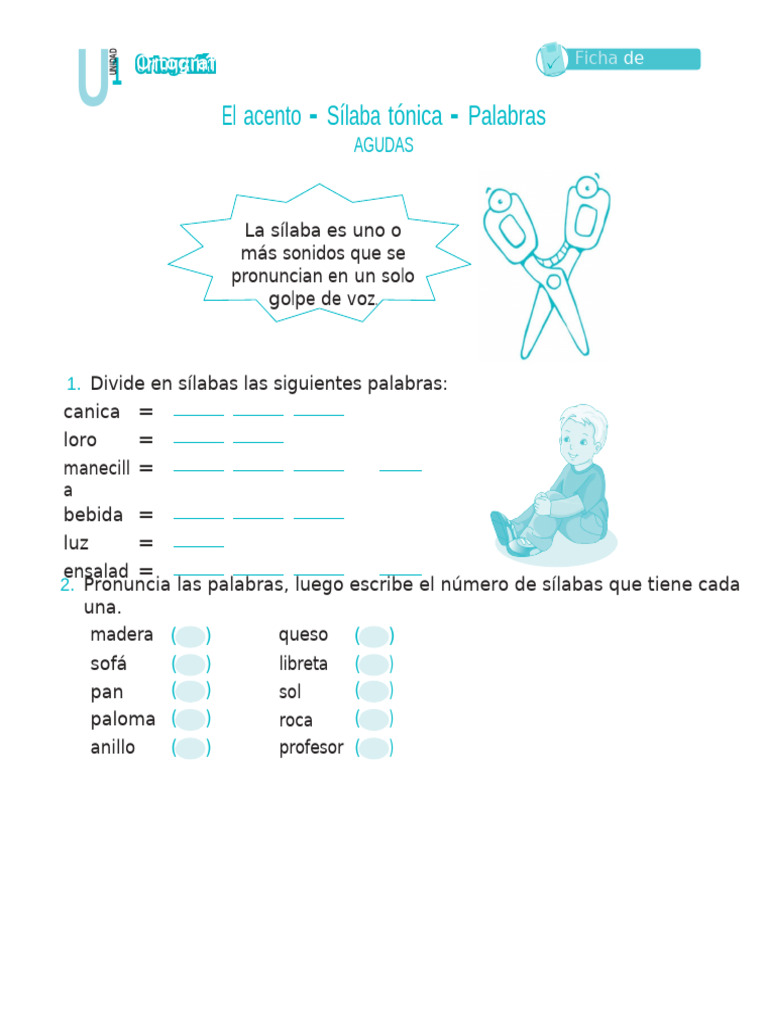 Sílaba tónica y acento en palabras | PDF
