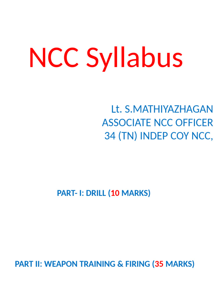 S.M 3.8.25 NCC Syllabus | PDF | Ballistics