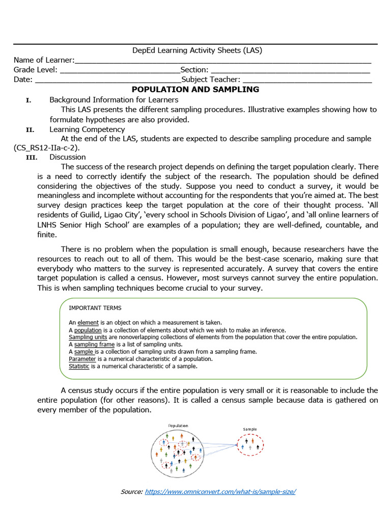 Understanding Population and Sampling Techniques | PDF | Sampling ...