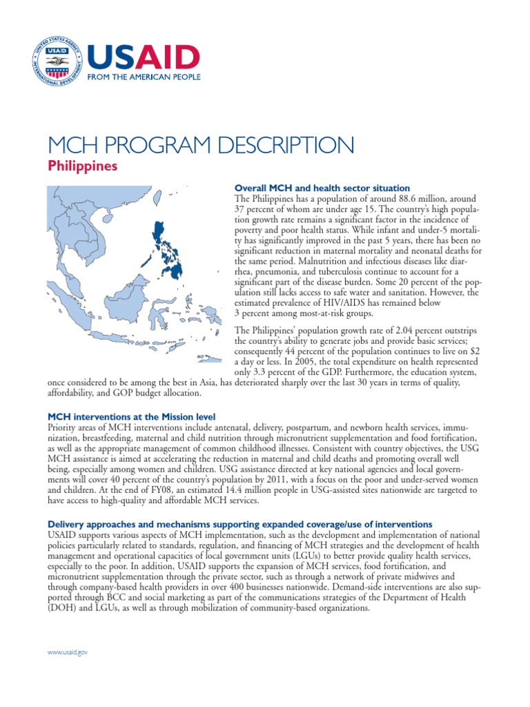 MCH Program Description: Philippines | PDF | United States Agency For ...