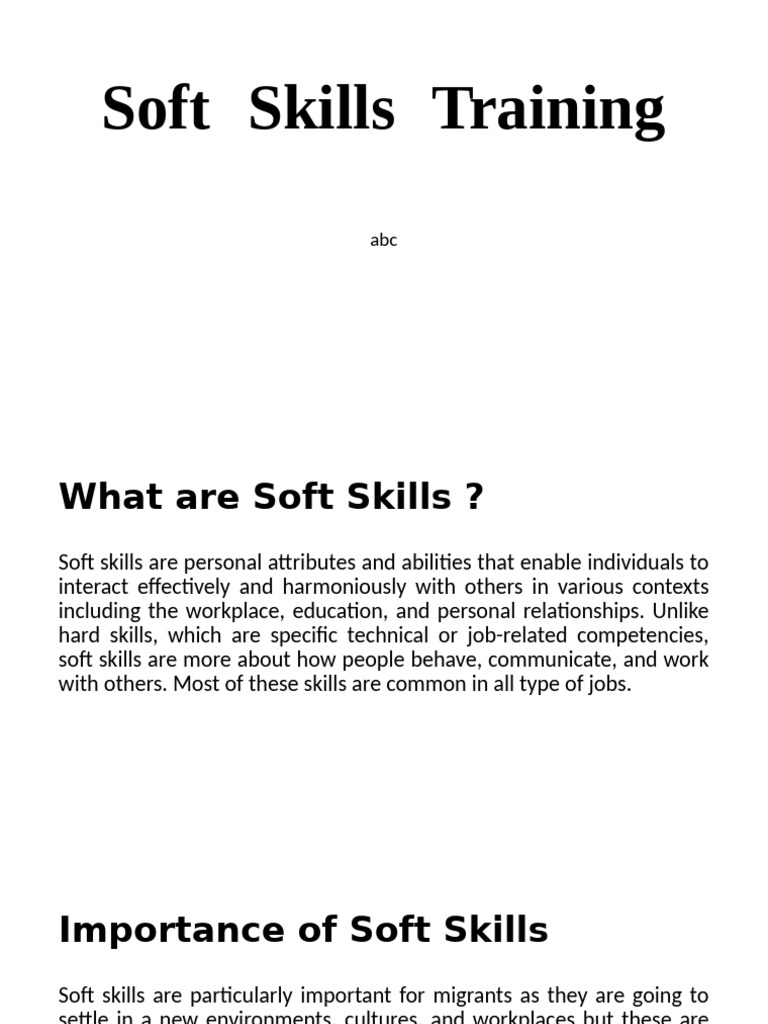 Enhancing Soft Skills for Workplace Success | PDF | Communication ...