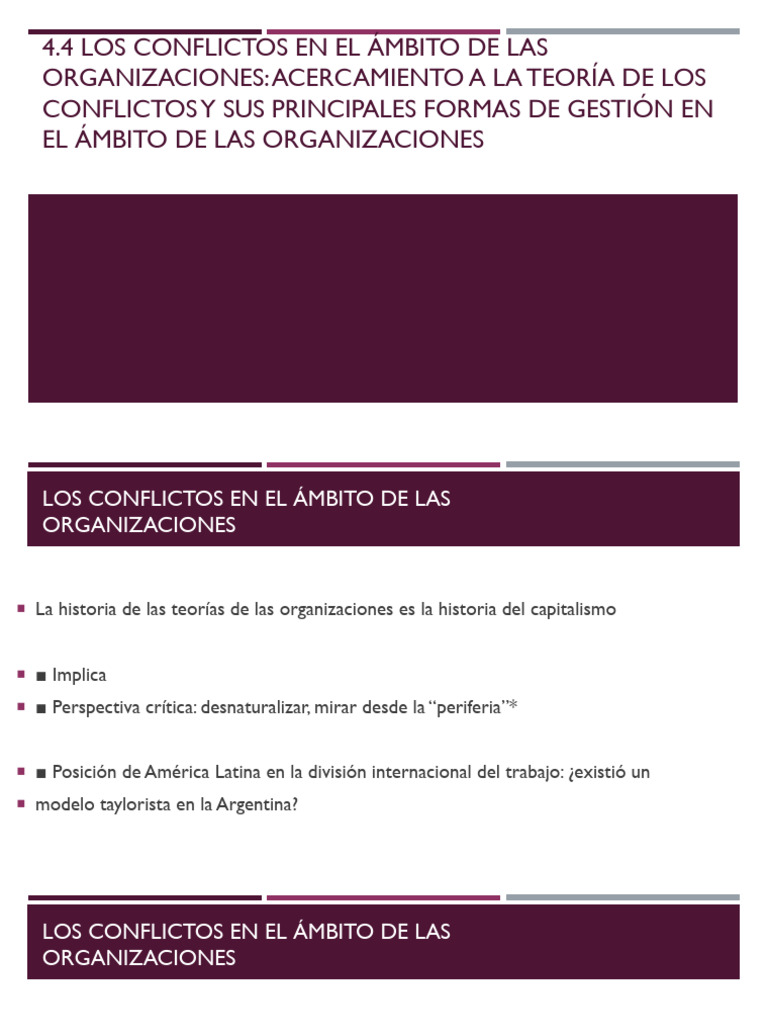 Clase Conflictos en El Ámbito Organizacional | PDF | Realidad | Liderazgo