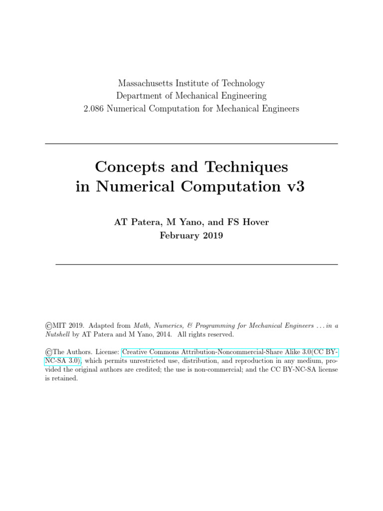 Numerical Computation Techniques Guide | PDF | Matrix (Mathematics ...