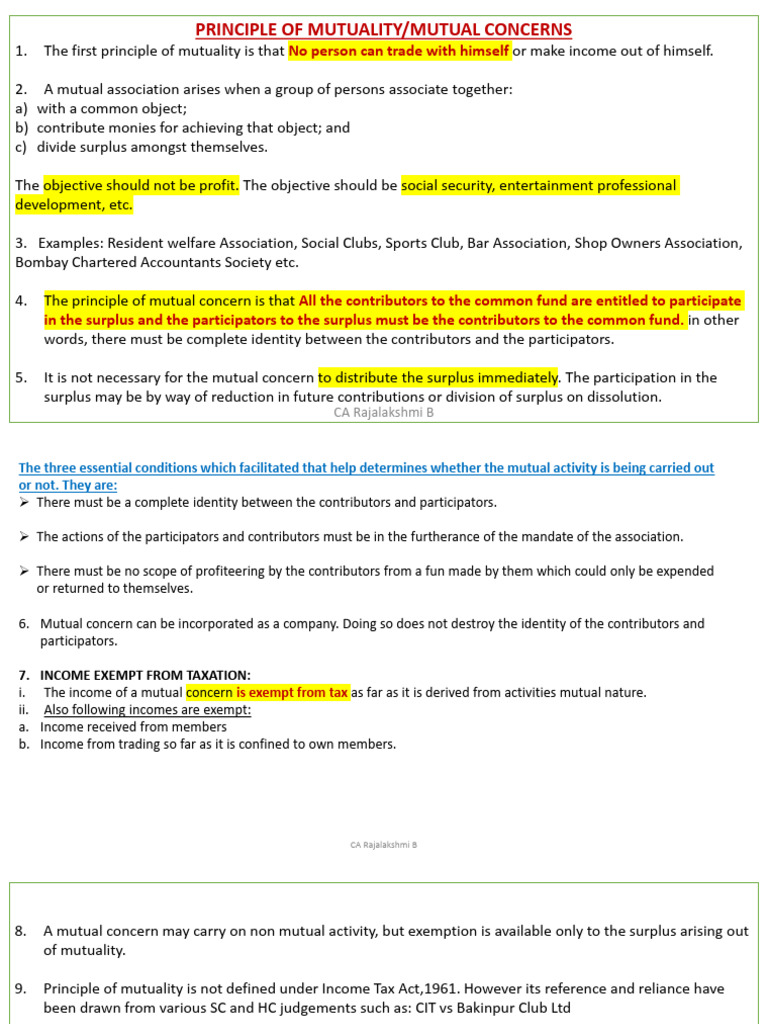 Principle of Mutuality LLB | PDF | Taxes | Tax Deduction