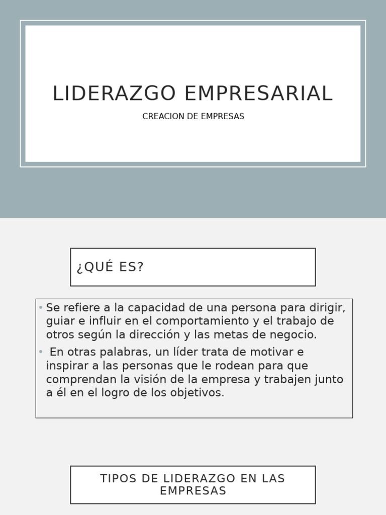 Liderazgo Empresarial | PDF