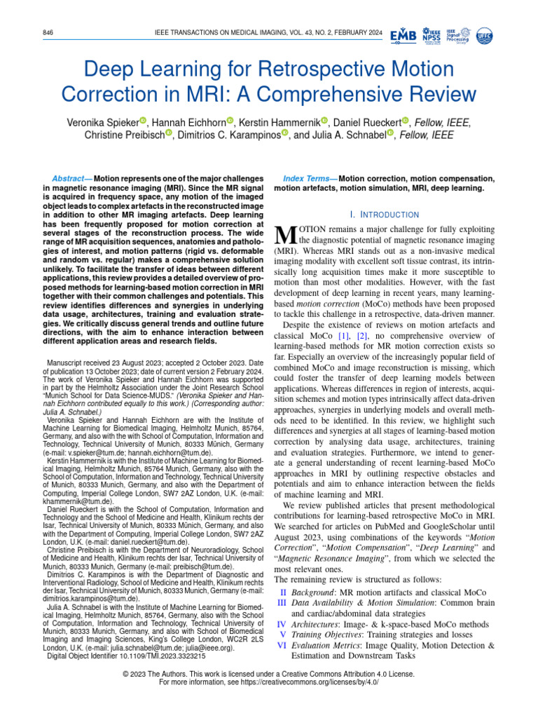 Deep Learning for MRI Motion Correction | PDF | Magnetic Resonance ...