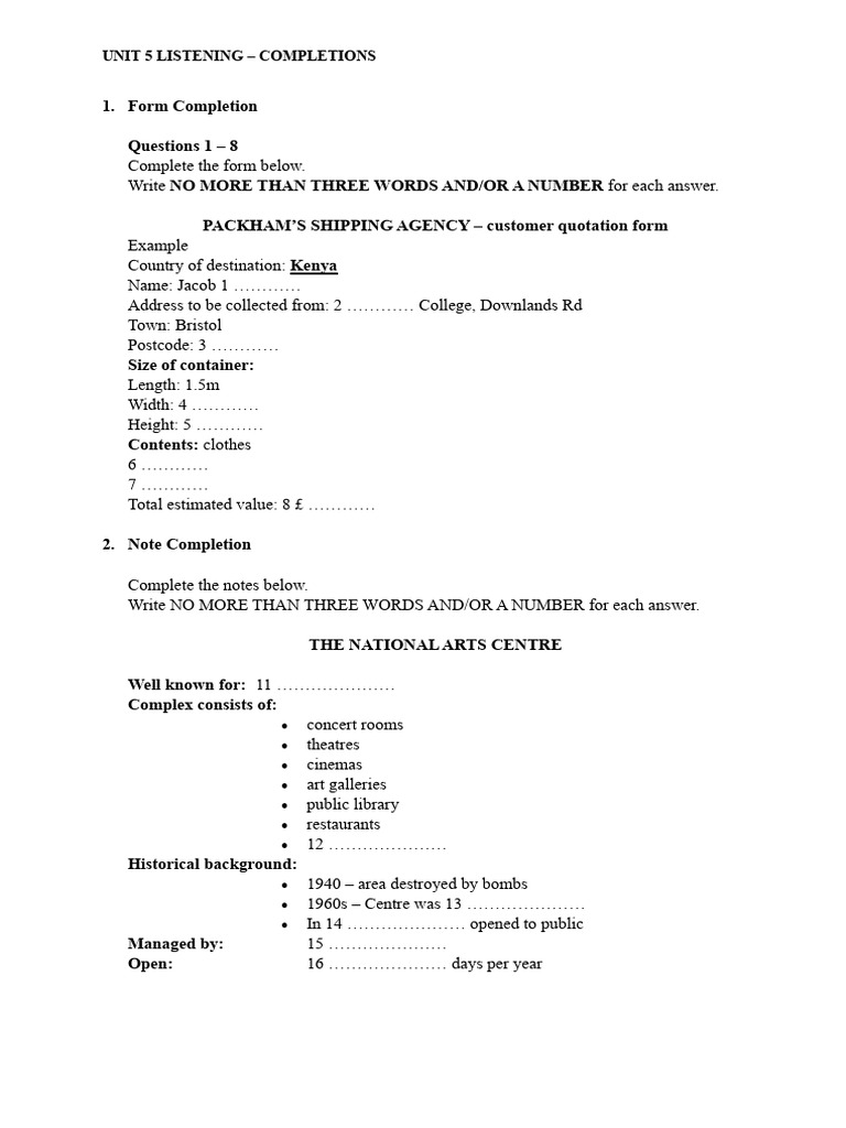Handout Completion | PDF