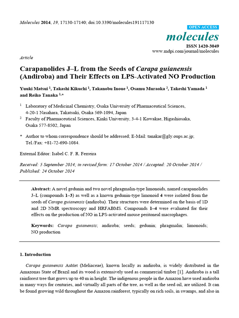 Carapa guianensis (Andiroba) | PDF | Two Dimensional Nuclear Magnetic ...