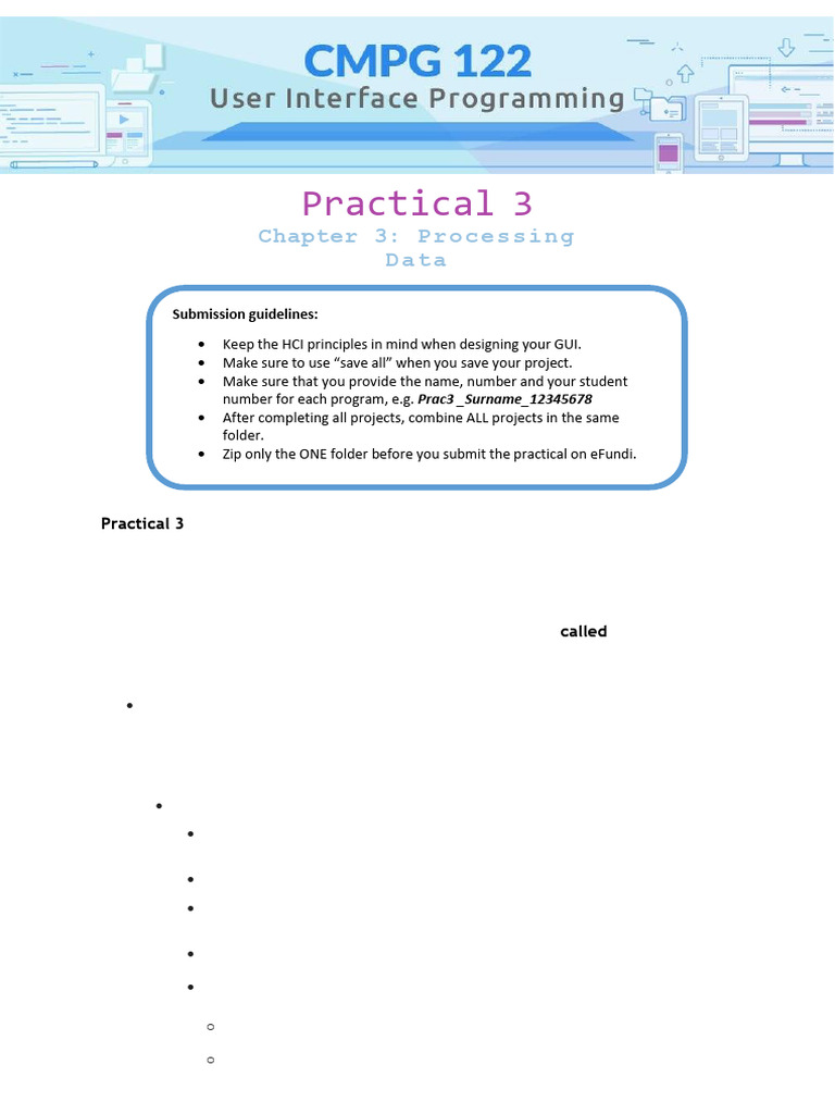 CMPG122 - Practical Assignment 3 Instructions | PDF | Computing