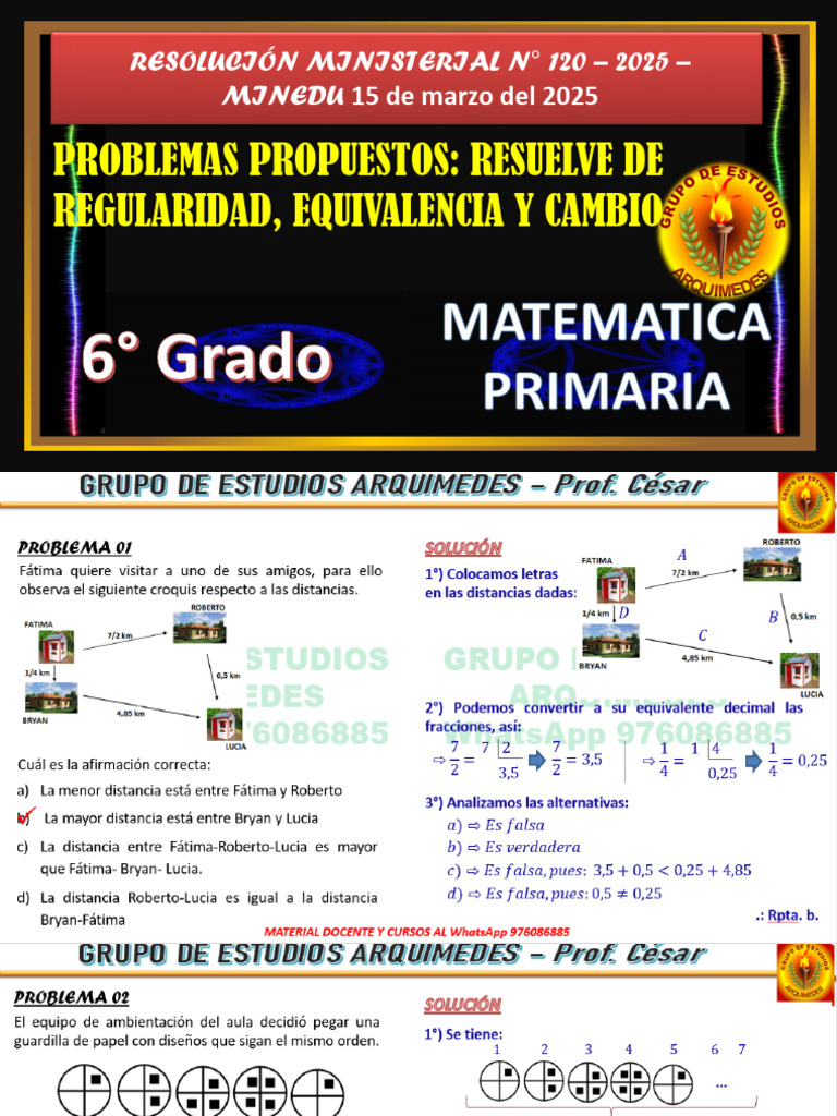 Muestra 6° - SOLUCION-RESUELVE PROBLEMAS DE REGULARIDAD, EQUIVALENCIA Y ...