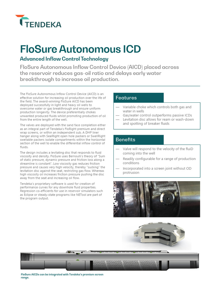 Tendeka AICD-RCP Valves | PDF | Fluid Dynamics | Pressure