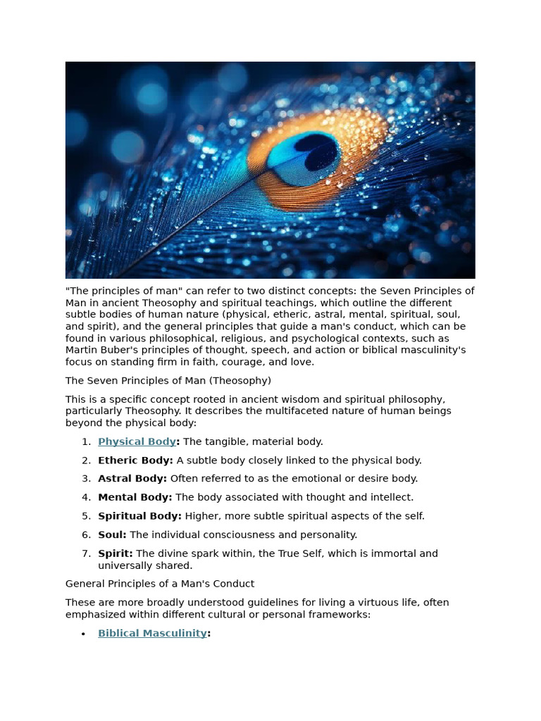 Principles of Man: Theosophy & Conduct | PDF