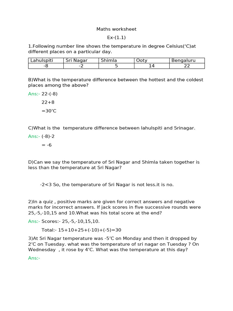 Maths Worksheet | PDF