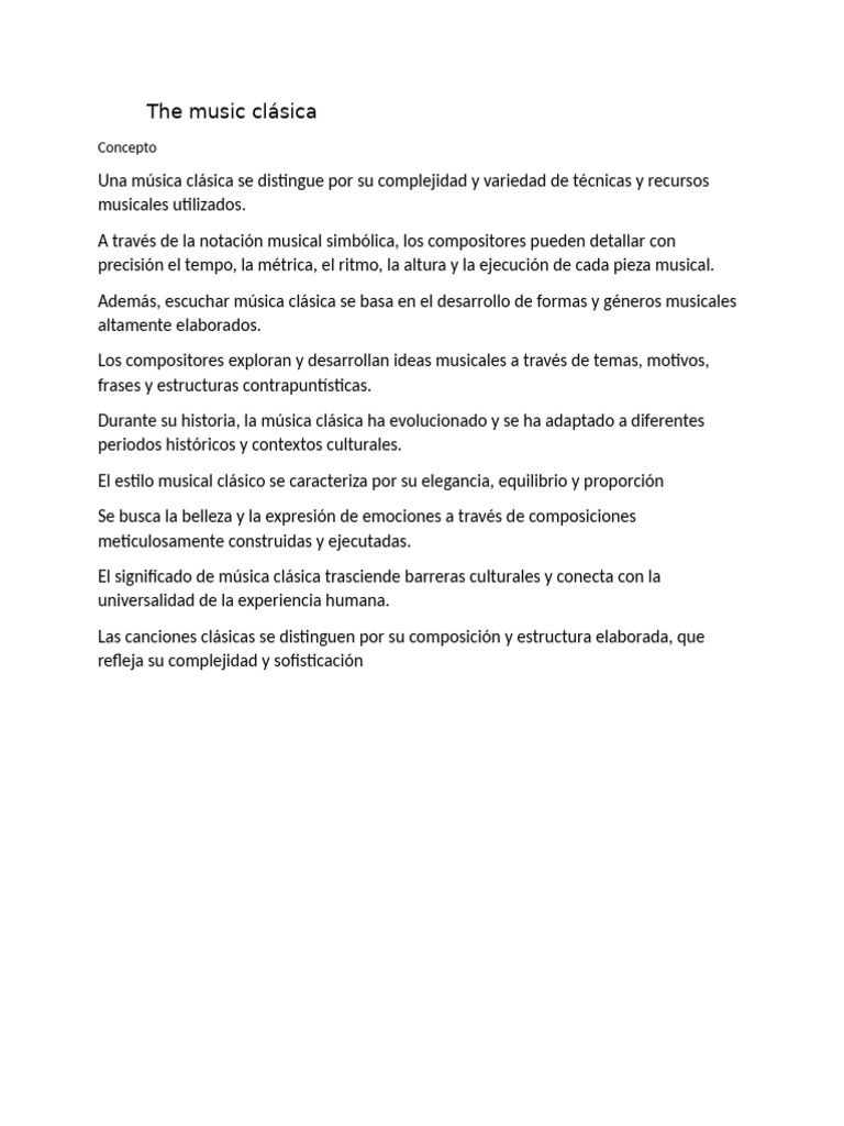Historia y evolución de la música clásica | PDF | Música clásica ...