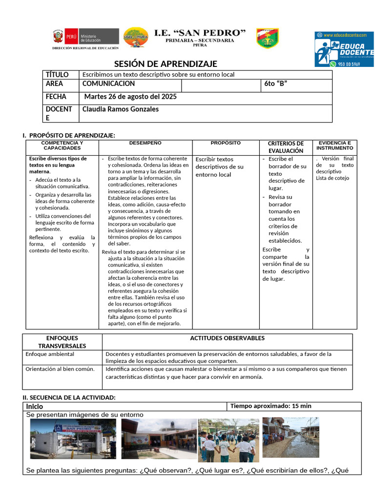 Escribimos Un Texto Descriptivo Sobre Su Entorno Local | PDF | Residuos ...