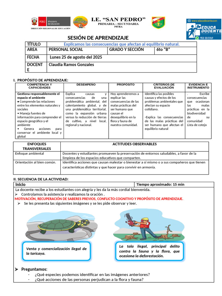 Consecuencias del Desequilibrio Natural | PDF | Deforestación ...