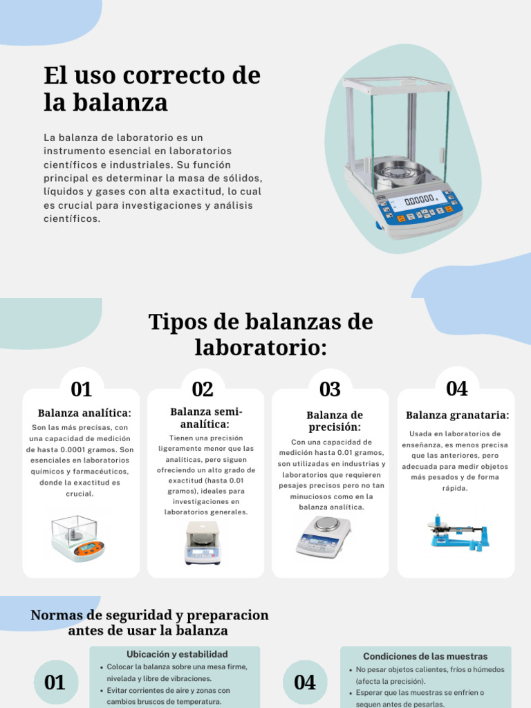 Uso y tipos de balanzas de laboratorio | PDF | Balanza | Laboratorios