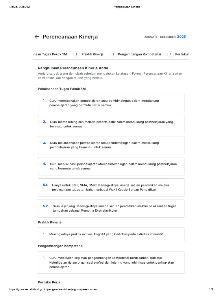Contoh SKP Guru 2025 | PDF
