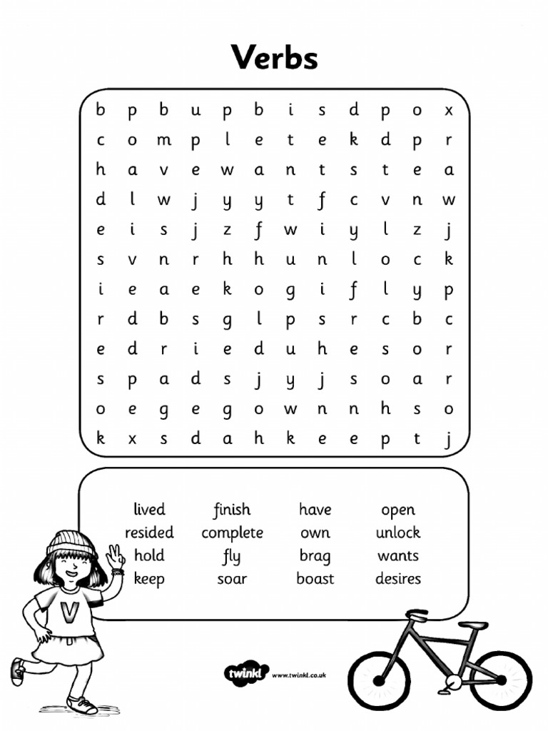 Verb Word Search | PDF