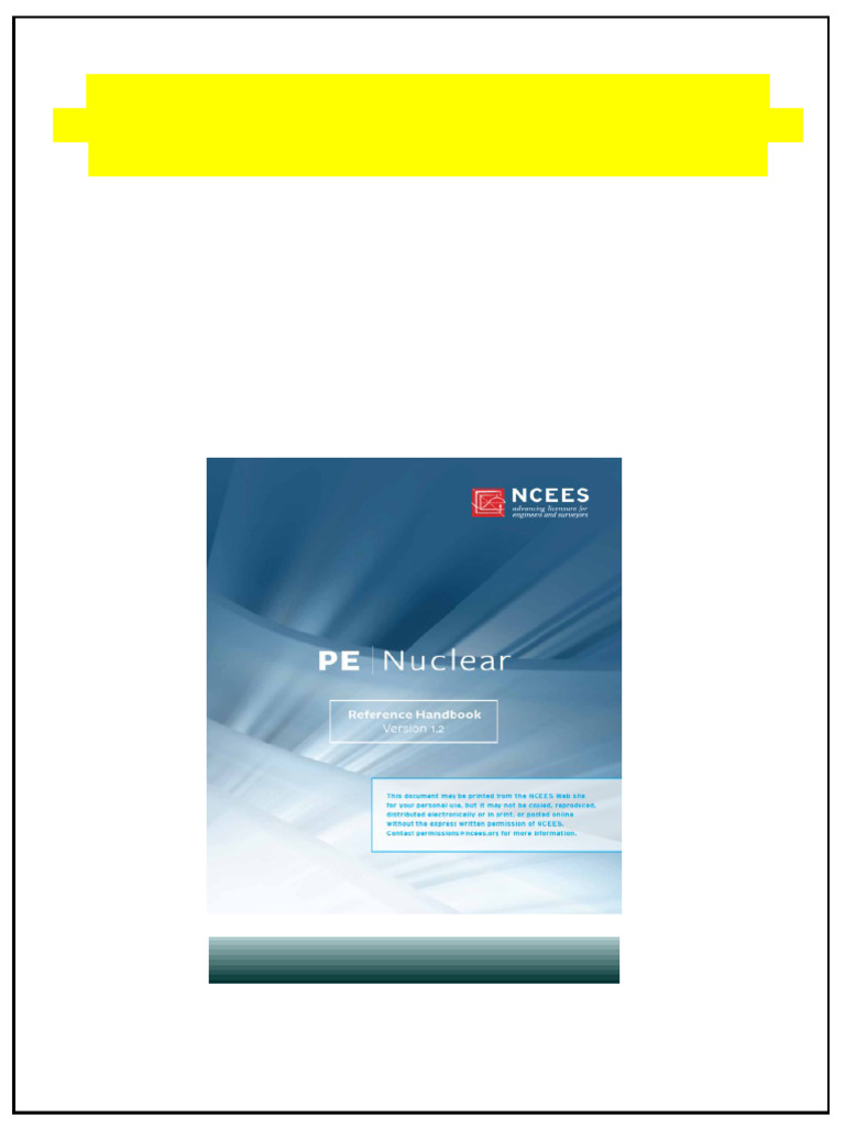 Principles and Practices of Engineering PE Nuclear Reference Handbook National Council Of ...