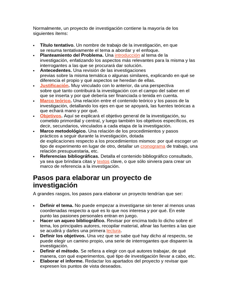 Pasos para un Proyecto de Investigación | PDF | Educación en artes ...