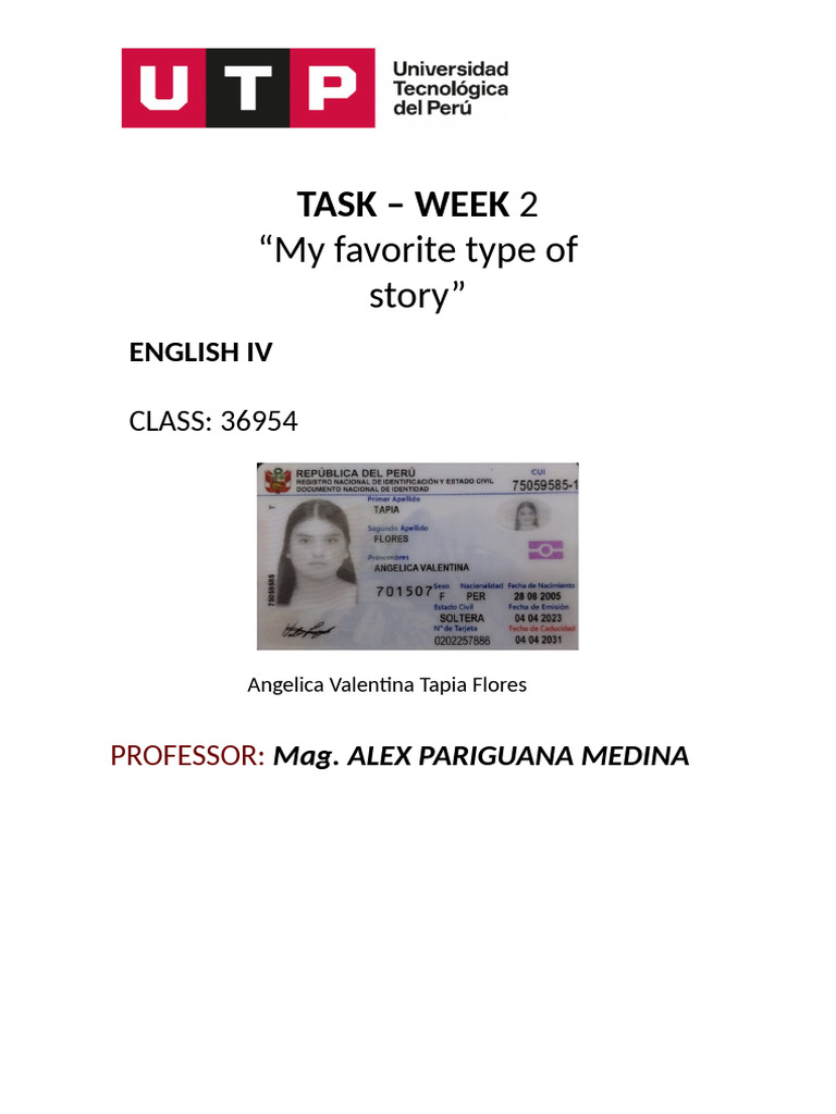 English IV-My Favorite Type of Story-S02 | PDF