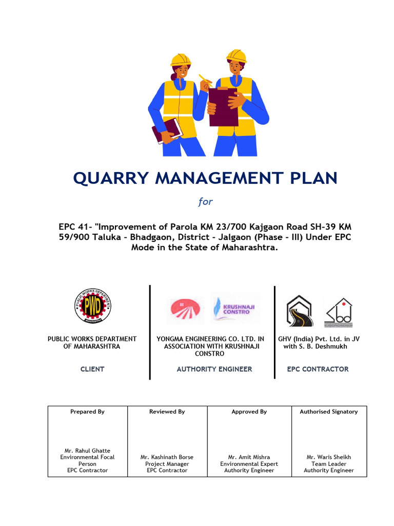 Revised Quarry Area Management Plan | PDF | Sewage | Waste