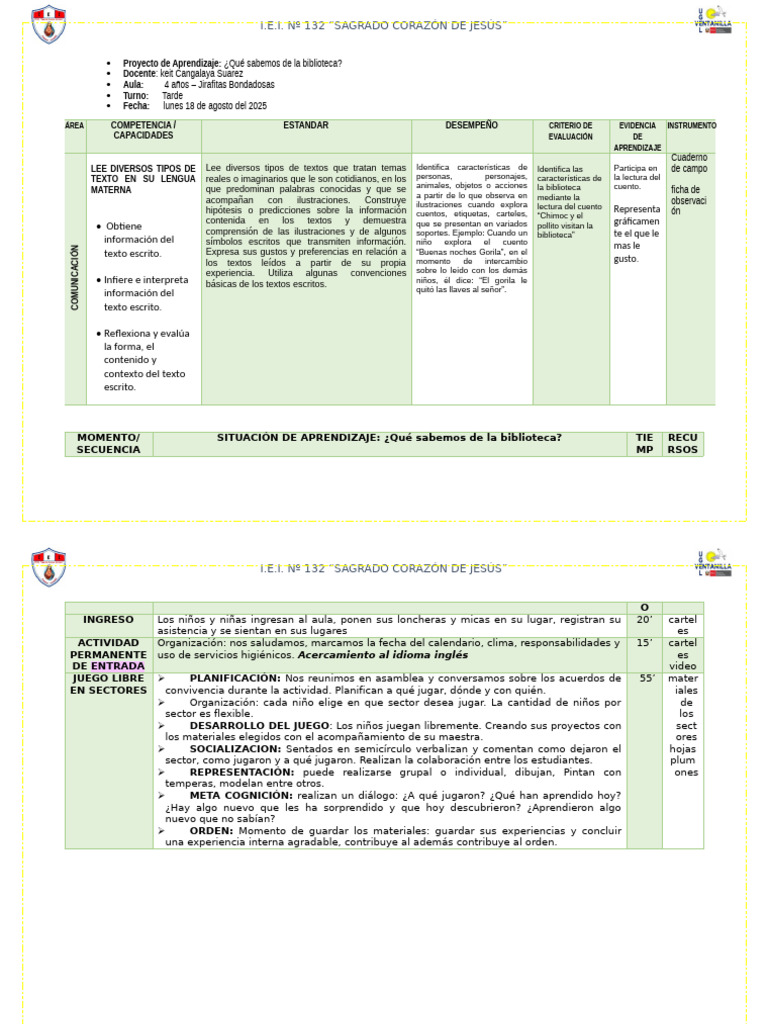 Aventura de Leer y Escribir en la Biblioteca | PDF | Educación de la ...